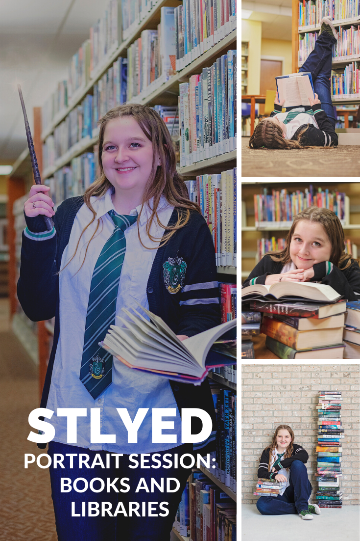 Book-themed Senior Portraits - Traci Sproule Photography